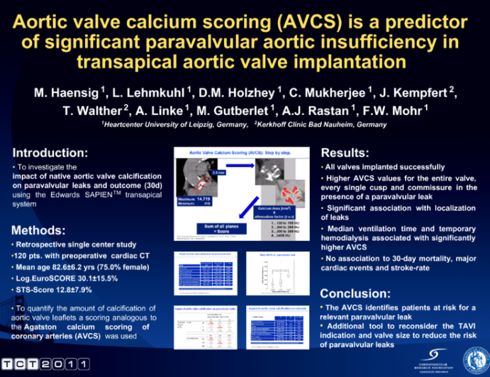 Aortic valve calcium scoring (AVCS) is a predictor of significant ...
